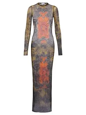 JEAN PAUL GAULTIER Printed Mesh Maxi Dress - Multicoloured