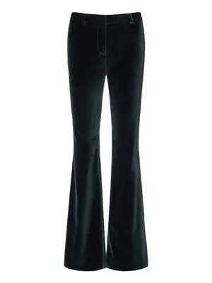 Etro Cotton Velvet Flared Pants - Green