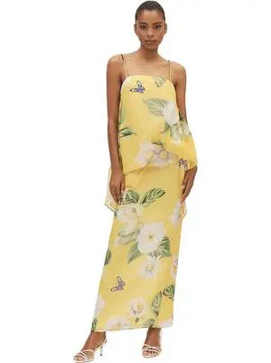 LEO LIN Floral Print Silk Maxi Skirt - Joie Print In Sunshine
