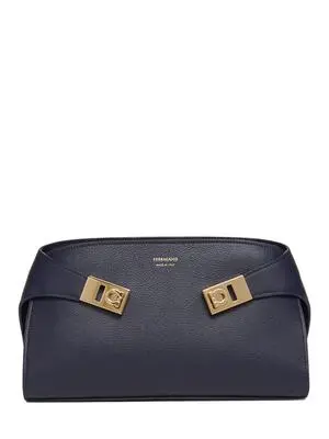 FERRAGAMO Hug Soft Leather Crossbody Bag - Midnight