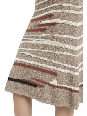Bottega Veneta Linen-cotton Intarsia Knit Skirt - Storm