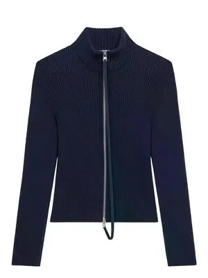 COURREGES Knitted Zip Cardigan - Blue