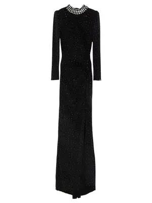 NISSA Crystal-embellished Maxi Dress - Black