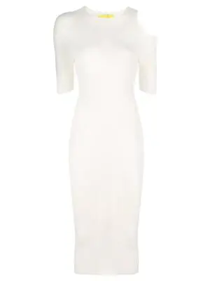AERON Ribbed Knit Midi Dress - Neutrals