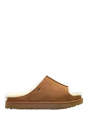 UGG UGG Shearling Lined Open Toe Slides Brown