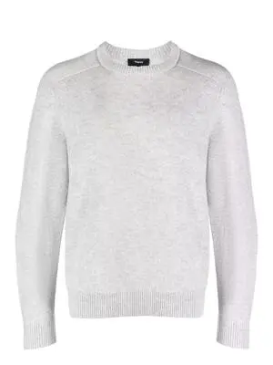 Theory Morlan Ribbed Wool Blend Jumper - Grey