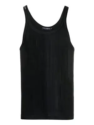 Dolce & Gabbana Fine-rib Cotton Tank Top - Black