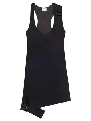 COURREGES Double-buckle Satin Dress - Black