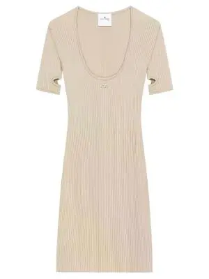 COURREGES Cut-out Mini Dress - Neutrals