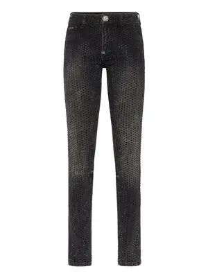 Philipp Plein Crystal-embellished Jeans - Black