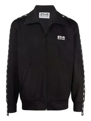 GOLDEN GOOSE Logo-print Zip-fastening Jacket - Black