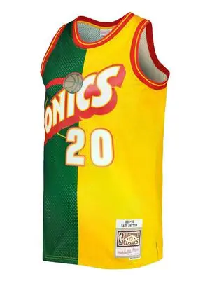 Mitchell & Ness X Nba Seattle Supersonics 1995 Gary Payton Split Swingman Tank Top - Yellow