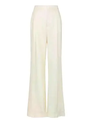 Tagliatore Pleat-detail Linen Trousers - Neutrals