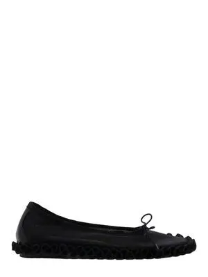 Simone Rocha Ruffled-detail Ballerina Flats - Black