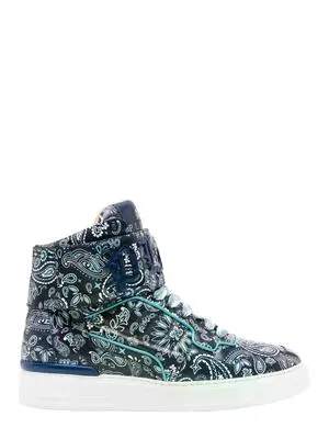 Philipp Plein Paisley-print Hi-top Sneakers - Blue