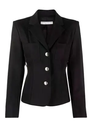 Alessandra Rich Lace-up Wool-blend Blazer - Black