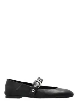 STUART WEITZMAN Leather Ballet Flats - Black
