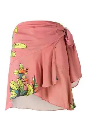 AMIR SLAMA Paneled Print Wrap Skirt - Pink