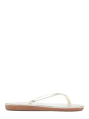 ANCIENT GREEK SANDALS Saionara Leather Flip Flops - Metallic