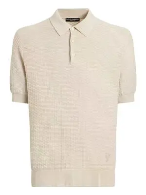 Dolce & Gabbana Knitted Polo Shirt - Neutrals