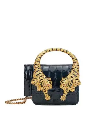 Roberto Cavalli Roar Embossed Tote Bag Blue