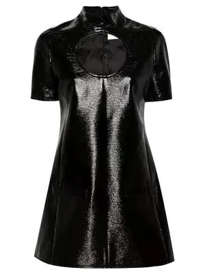 COURREGES Cut-out Polished-finish Minidress - Black