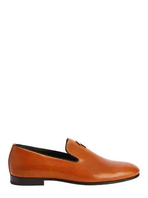 GIUSEPPE ZANOTTI G-flash Leather Loafers - Orange