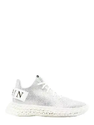 Philipp Plein Skeleton Runner Embellished Sneakers - Silver