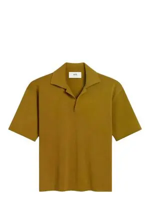 AMI Paris Fine-knit Polo Shirt - Neutrals