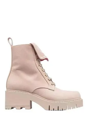 CHIARA FERRAGNI Eyelike-embroidered Denim Boots - Neutrals