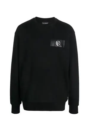 PLEIN SPORT Logo-patch Cotton Sweatshirt - Black
