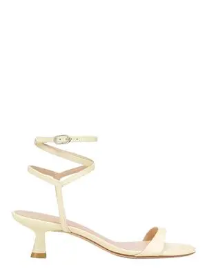 STUART WEITZMAN Round-toe Heeled Leather Sandals - Neutrals
