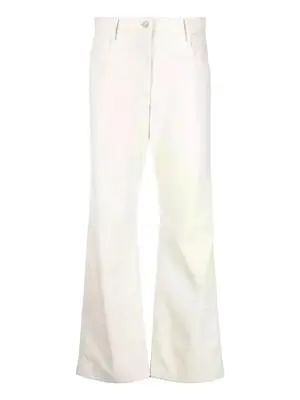 MSGM High-waisted Faux-leather Trousers - Neutrals