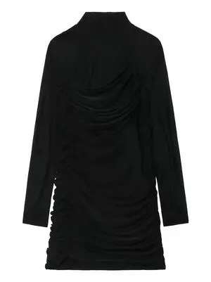 Helmut Lang Ruched Long-sleeve Minidress - Black