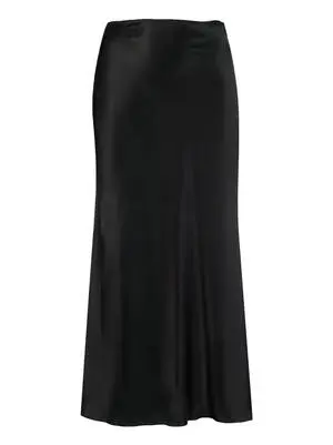 MANURI Patricia Silk Flared Skirt - Black