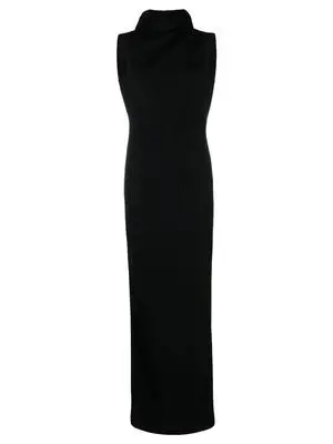 MONOT Hooded Open-back Maxi Dress - Black