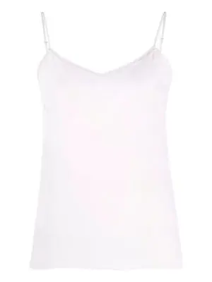 Fabiana Filippi Bead-detail V-neck Tank Top - Grey
