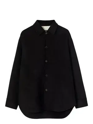 JIL SANDER Long-sleeve Cashmere Shirt - Black