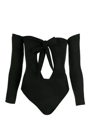 AMIR SLAMA Cut-out Bodysuit - Black