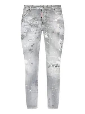 Dsquared2 Logo-patch Cotton-blend Jeans - Grey
