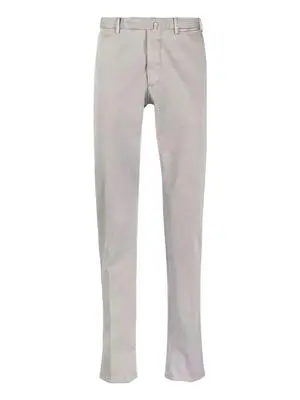 DELL'OGLIO Slim-cut Leg Chino Trousers - Neutrals