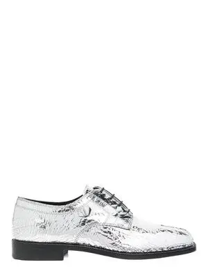 MAISON MARGIELA Tabi Mirror-effect Lace-up Brogues - Silver