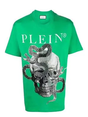 Philipp Plein Snake-print Short-sleeve T-shirt Green