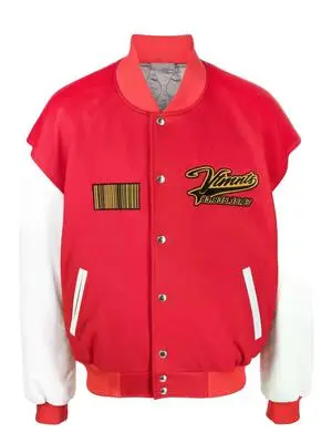 VTMNTS Embroidered Logo Bomber Jacket - Red