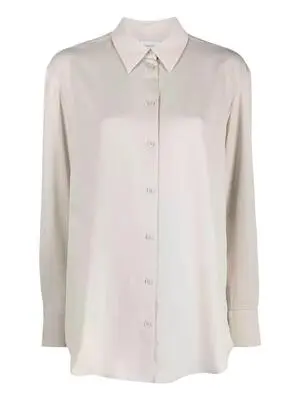 Calvin Klein Straight-point Collar Long-sleeve Shirt - Silver