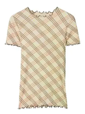 Burberry Check Pattern T-shirt - Neutrals