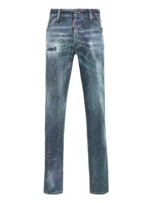 Dsquared2 Cool Guy Studded Mid-rise Slim Jeans - Blue