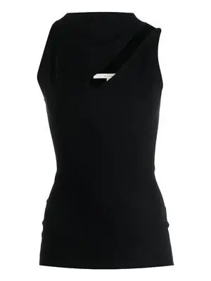 MANURI Bambina Asymmetrical-neckline Top - Black