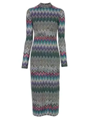 Missoni Zigzag-woven Midi Dress - Blue