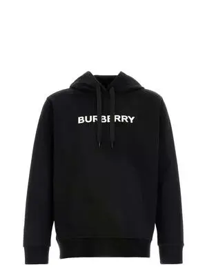 Burberry Logo-print Cotton Hoodie - Black